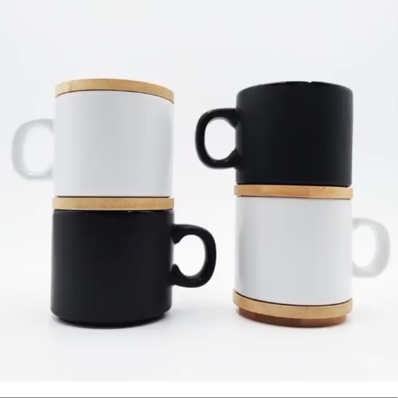 Meisha Home | Dining | Nib Ceramic Stackable Mugs Set Of 4 Oz | Poshmark